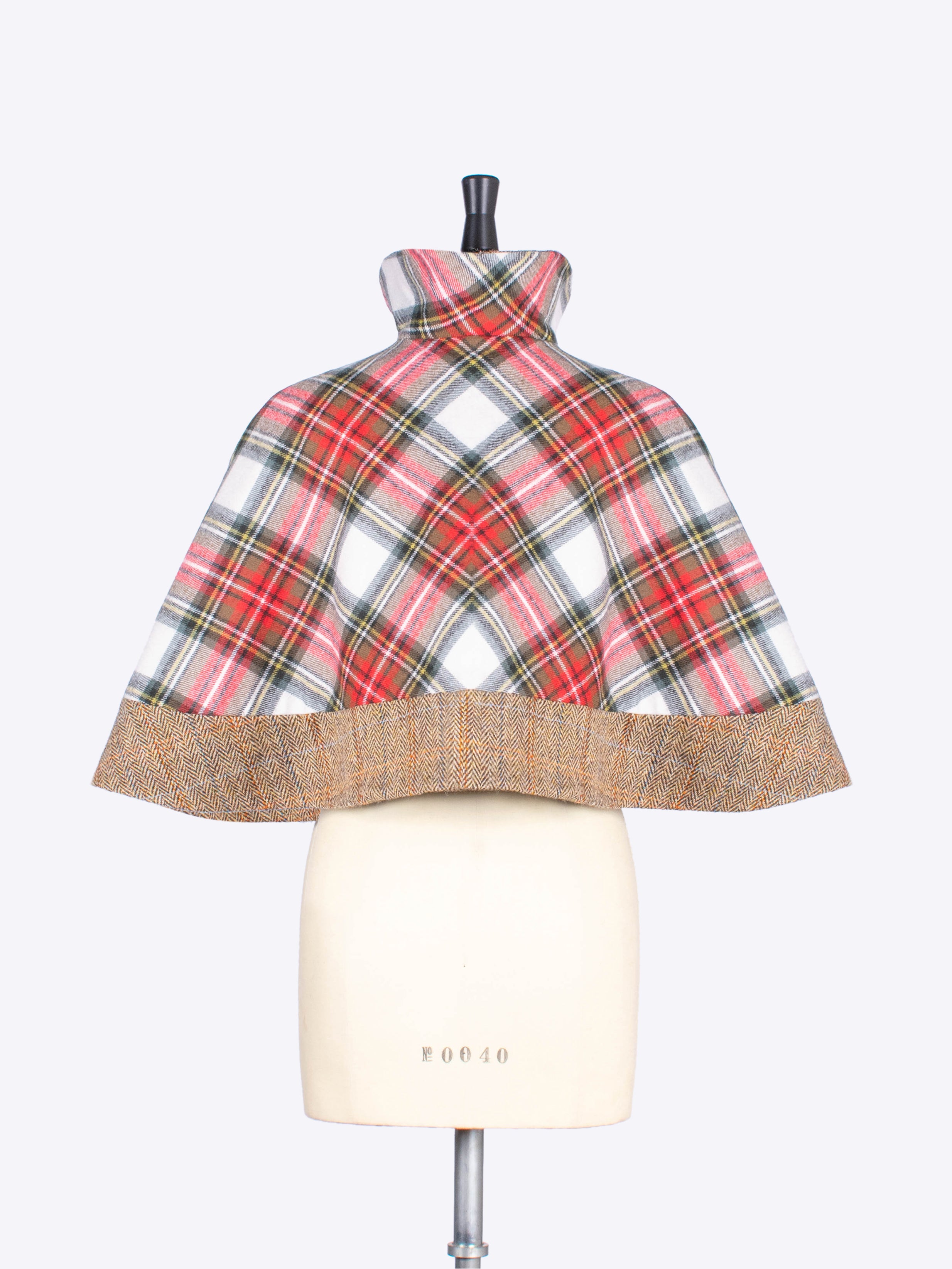 Limited Edition Capelet. White Scottish Tartan with Harris Tweed – Sara ...